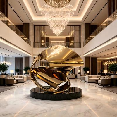 China Titanium Gold Stainless Steel Abstract Twist Sculpture H2200mm for Outdoor Landscape for sale