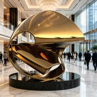 China Titanium Gold Stainless Steel Abstract Twist Sculpture H2200mm for Outdoor Landscape for sale