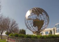 China Stainless Steel Globe Sculpture 250cm Diameter 2.5mm Thickness Outdoor Art for sale