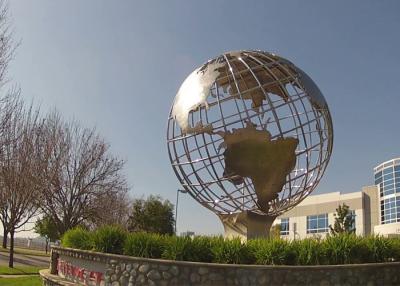 China Stainless Steel Globe Sculpture 250cm Diameter 2.5mm Thickness Outdoor Art for sale
