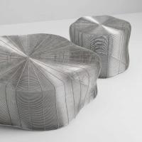 China Modern Irregular Stainless Steel Wire Mesh Coffee Table 55x55x36 cm for Villa Living Room for sale