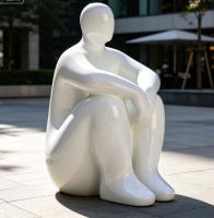 China Modern Abstract Human Figure Stainless Steel Sculpture Spray Painted 304 316L Indoor Outdoor Decor Statue for sale