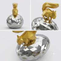 China Garden Decoration Geometric Painted Stainless Steel Squirrel Sculpture for sale
