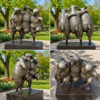 China Whimsical Dancing Sheep Metal Bronze Sculpture for Outdoor Garden Decoration for sale