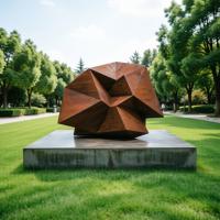 China Large Garden Decorative Weathered Corten Steel Rusted Hollow Metal Sphere Custom Size for sale