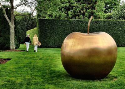 China Large Bronze Apple Sculpture 200 cm Diameter Contemporary Outdoor Garden Art Statue for sale