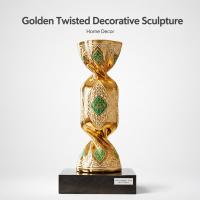 China Luxury Islamic Art: Saudi Gold Twisted Candy Sculpture | Custom Modern Decor for sale