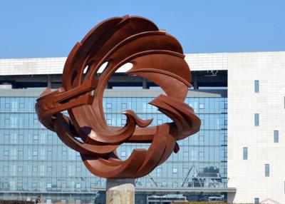 China Modern Outdoor Stainless Steel Abstract Dragon Sculpture Custom Size Painted Finish for sale