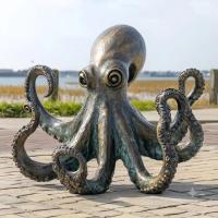 China Handcrafted Bronze Giant Octopus Statue | Coastal & Nautical Home Office Decoration for sale