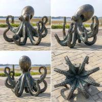 China Handcrafted Bronze Giant Octopus Statue | Coastal & Nautical Home Office Decoration for sale