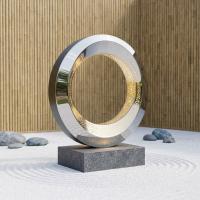 China 316 Stainless Steel Illuminated Ring Sculpture | LED Perforated Outdoor Art Decor for sale