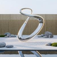 China Infinity Twist Mirror Polished Stainless Steel LED Sculpture | Modern Outdoor & Indoor Art Decor for sale