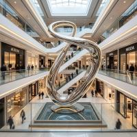 China Infinity Twist Mirror Polished Stainless Steel LED Sculpture | Modern Outdoor & Indoor Art Decor for sale