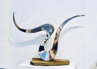 China Polished Stainless Steel Sculpture Custom Size for Interior Decoration Art for sale