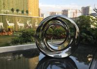 China Stainless Steel Spiral Circle Sculpture Custom Size Polished Finish Garden Pool Decoration for sale