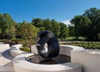 China Black Painted Modern Abstract Stainless Steel Outdoor Sculpture Custom Size for sale