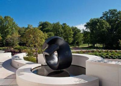 China Black Painted Modern Abstract Stainless Steel Outdoor Sculpture Custom Size for sale