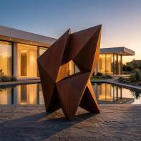 China The Monolith — Geometric Abstract Corten Steel Sculpture for sale