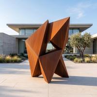 China The Monolith — Geometric Abstract Corten Steel Sculpture for sale