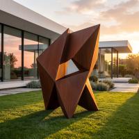 China The Monolith — Geometric Abstract Corten Steel Sculpture for sale