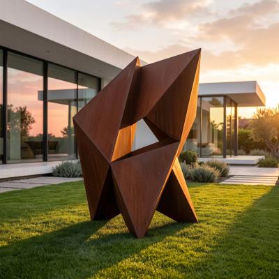 China The Monolith — Geometric Abstract Corten Steel Sculpture for sale