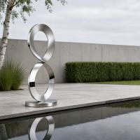 China Custom Mirror Polished Stainless Steel Infinity Loop Sculpture for Decoration Luxury for sale
