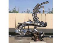China Polished Stainless Steel Wave Sculpture Custom Size Modern Art for Outdoor Garden Decor for sale