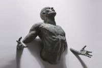 China Custom Size Bronze Wall Man Sculpture with Antique Finish - 35 Day Delivery for Hotel & Restaurant Decor for sale