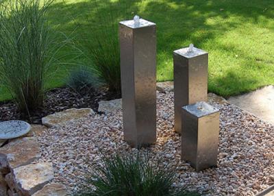 China Square Cylinder Stainless Steel Cascading Garden Water Fountain - Custom Sizes, 35-Day Delivery, Brushed Finish for sale