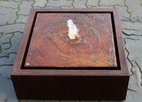 China Corten Steel Water Feature Garden Fountain Rust Surface Outdoor Decor Custom Size for sale