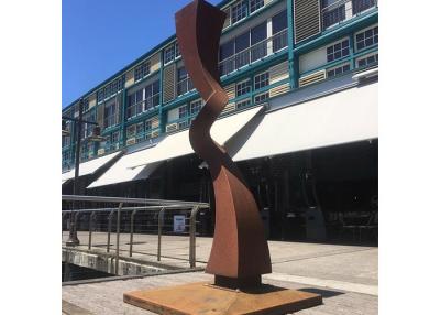 China Corten Steel Abstract Garden Sculpture 200cm H Outdoor Decoration Rusty Finish for sale