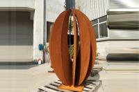 China Corten Steel Garden Sculpture Rusty Finish 120cm H Outdoor Landscape Decor for sale