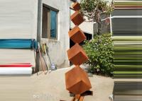 China Contemporary Corten Steel Garden Sculpture Art Metal Decor Custom Size Rusty Finish for sale