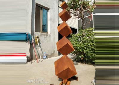 China Contemporary Corten Steel Garden Sculpture Art Metal Decor Custom Size Rusty Finish for sale