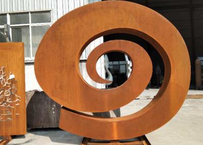 China Outdoor Corten Steel Spiral Sculpture Rusty Finish Custom Size Garden Art for sale
