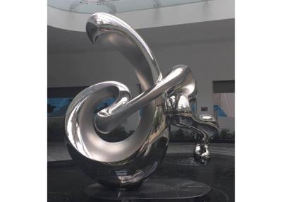 China Large Outdoor Metal Garden Art Polished Stainless Steel Sculpture 250cm Height for sale