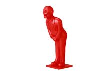 China Life Size Red Bowing Man Fiberglass Sculpture - Custom Sizes, 35 Day Delivery, Restaurant & Shop Decoration for sale