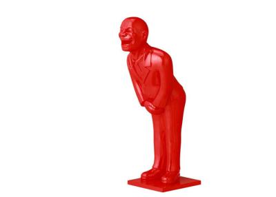 China Life Size Red Bowing Man Fiberglass Sculpture - Custom Sizes, 35 Day Delivery, Restaurant & Shop Decoration for sale