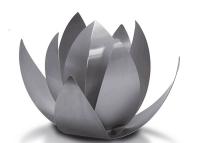 China Stainless Steel Lotus Sculpture 200cm Sandblasted Finish Modern Garden Decoration for sale