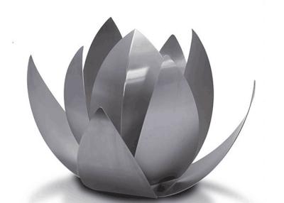 China Stainless Steel Lotus Sculpture 200cm Sandblasted Finish Modern Garden Decoration for sale