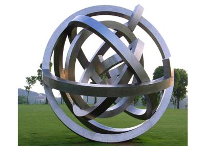 China Stainless Steel Garden Sculpture 220 cm Modern Outdoor Decorative Ball Art for sale