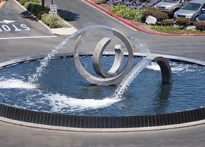 China Sandblasted Stainless Steel Outdoor Waterfall Fountain 150cm Garden Water Feature for sale