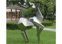 China Stainless Steel Abstract Deer Sculpture 160 cm Outdoor Garden Metal Art for sale