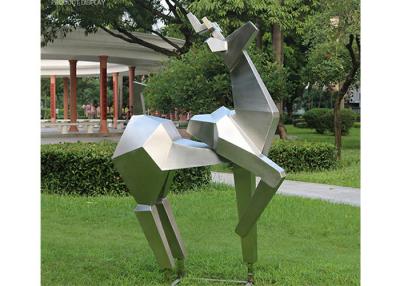 China Stainless Steel Abstract Deer Sculpture 160 cm Outdoor Garden Metal Art for sale