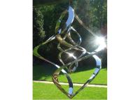 China Polished Stainless Steel Kinetic Wind Sculpture 200 cm Outdoor Garden Art for sale