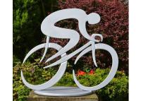 China Stainless Steel Cycling Sculpture 200 cm Customizable Outdoor Garden Art for sale