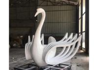 China Large Stainless Steel White Swan Sculpture Custom Size Painted Outdoor Decoration for sale