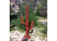 China Corten Steel Cactus Sculpture 150H Outdoor Garden Decoration Rusty Finish Custom Size for sale