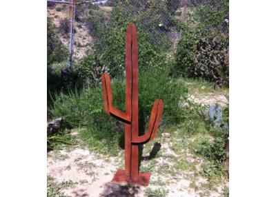 China Corten Steel Cactus Sculpture 150H Outdoor Garden Decoration Rusty Finish Custom Size for sale