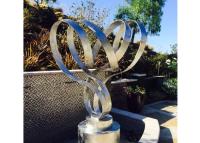 China Modern Outdoor Stainless Steel Garden Sculpture 150cm Matt Finish Abstract Flower Decor for sale